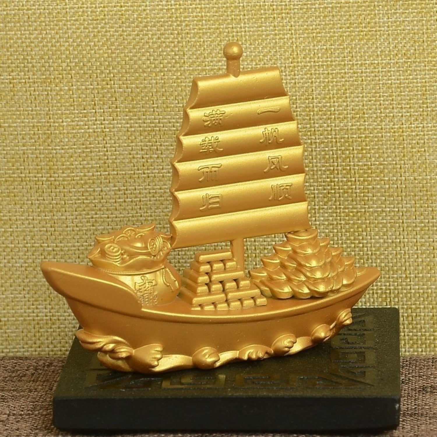 Sailing Ship Figurine Feng Shui Wealth Boat Desktop Ornament Chinese ...