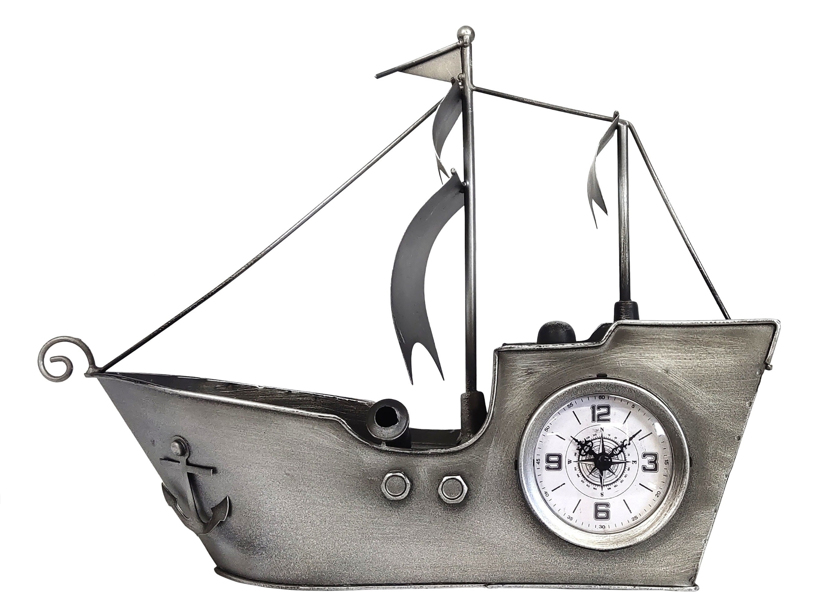 Sailing Ship Metal Table Clock - Walmart.com
