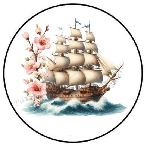 Sailing Ship Nautical Stickers Party Favors Phone Decal Water Bottle ...