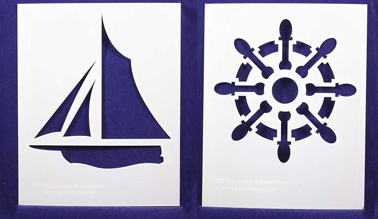 Sailing/Ship Wheel -2 Piece Stencil Set 14 Mil 8" X 10" Painting ...