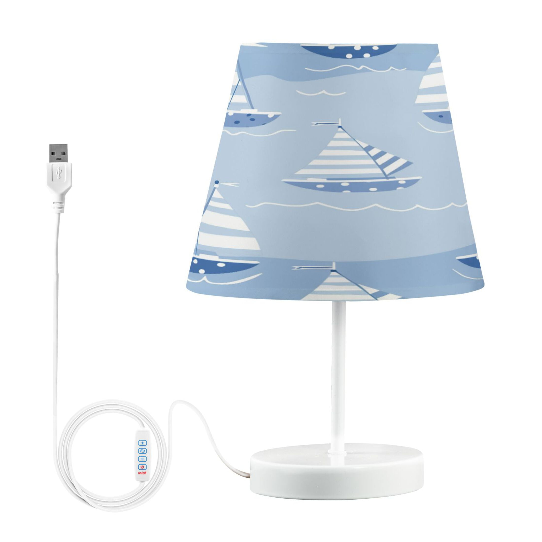 Sailing Ship on Sea Desk Lamp LED Table Nightstand Lamps with 3 Color ...