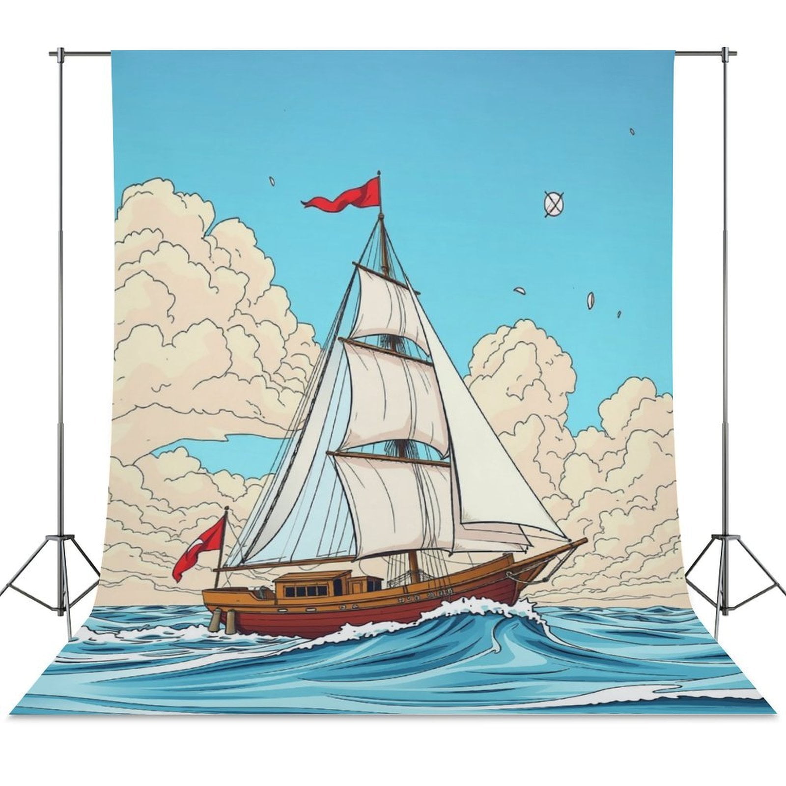 Sailing Ships Backdrop Baby Shower Newborn Portrait Girl Boy Birthday ...