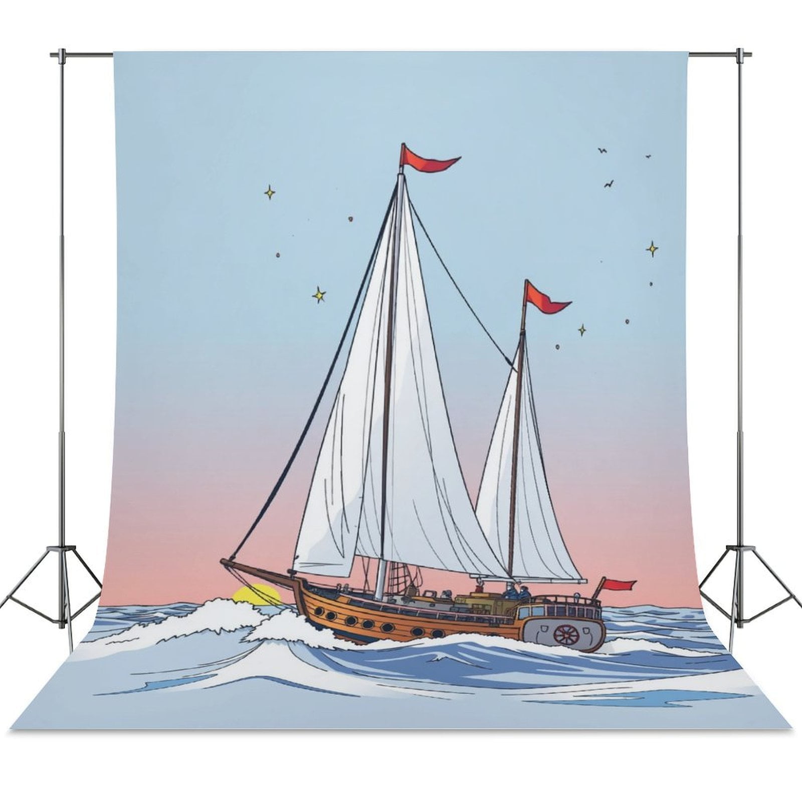 Sailing Ships Backdrop Baby Shower Newborn Portrait Girl Boy Birthday ...