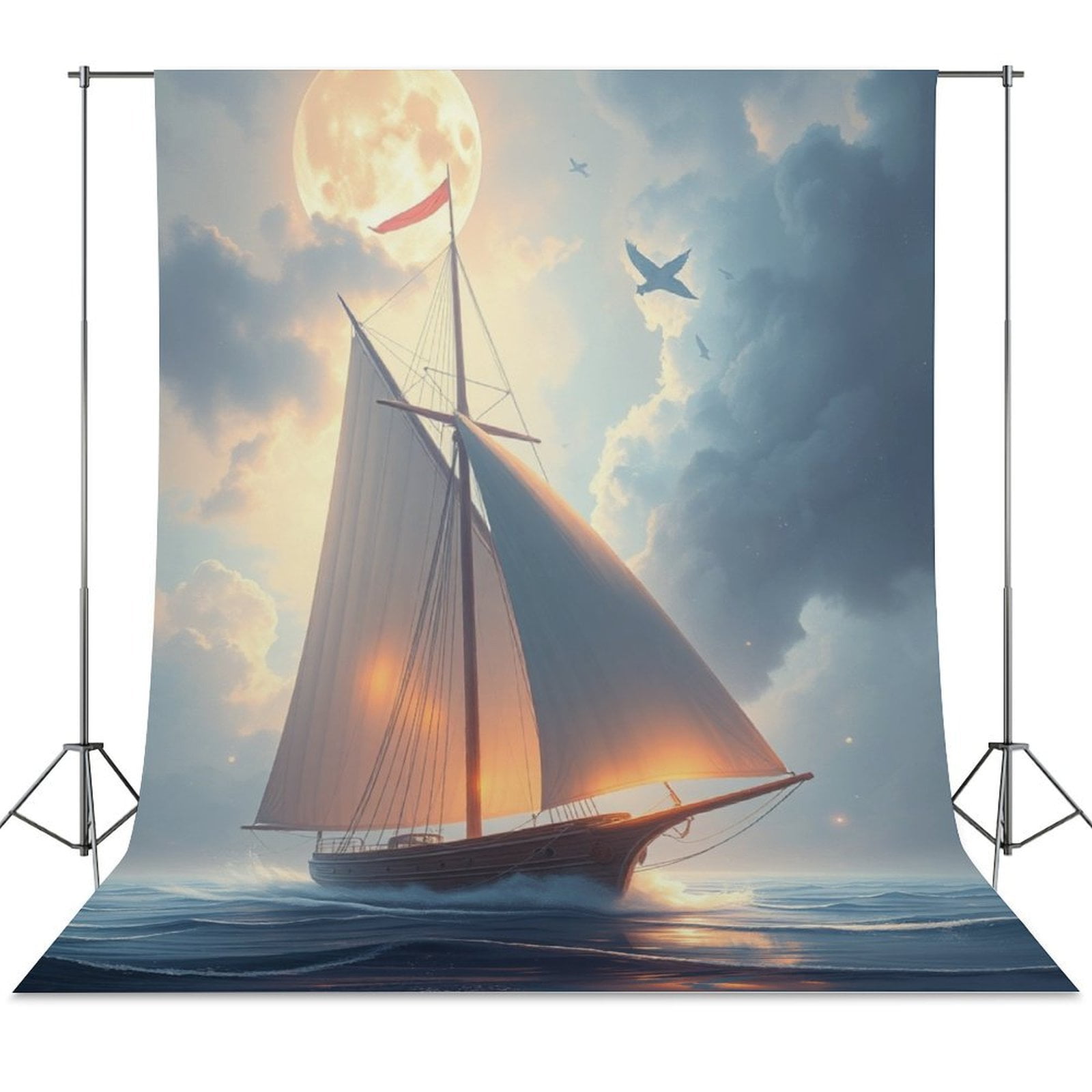 Sailing Ships Backdrop Baby Shower Newborn Portrait Girl Boy Birthday ...
