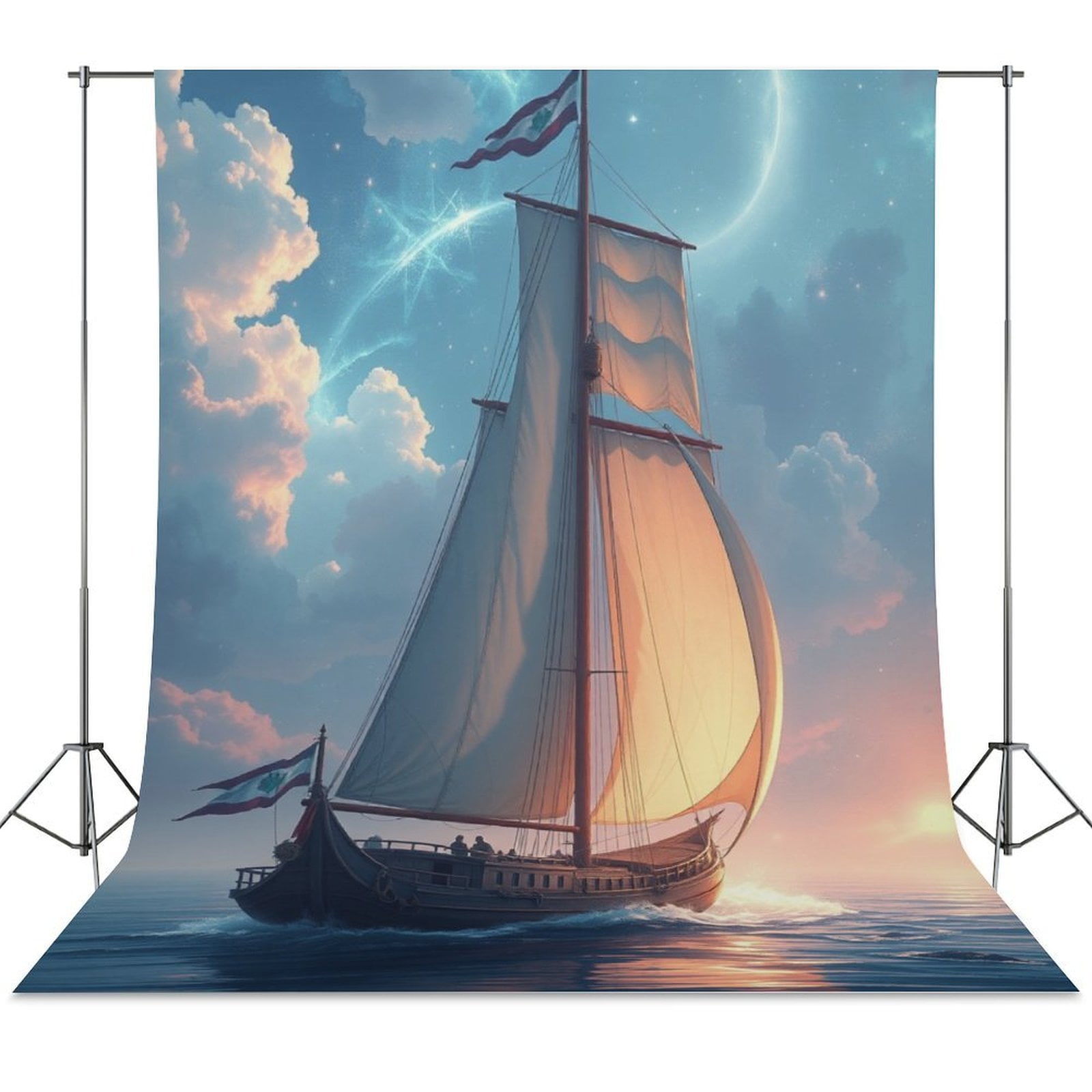 Sailing Ships Backdrop Baby Shower Newborn Portrait Girl Boy Birthday ...