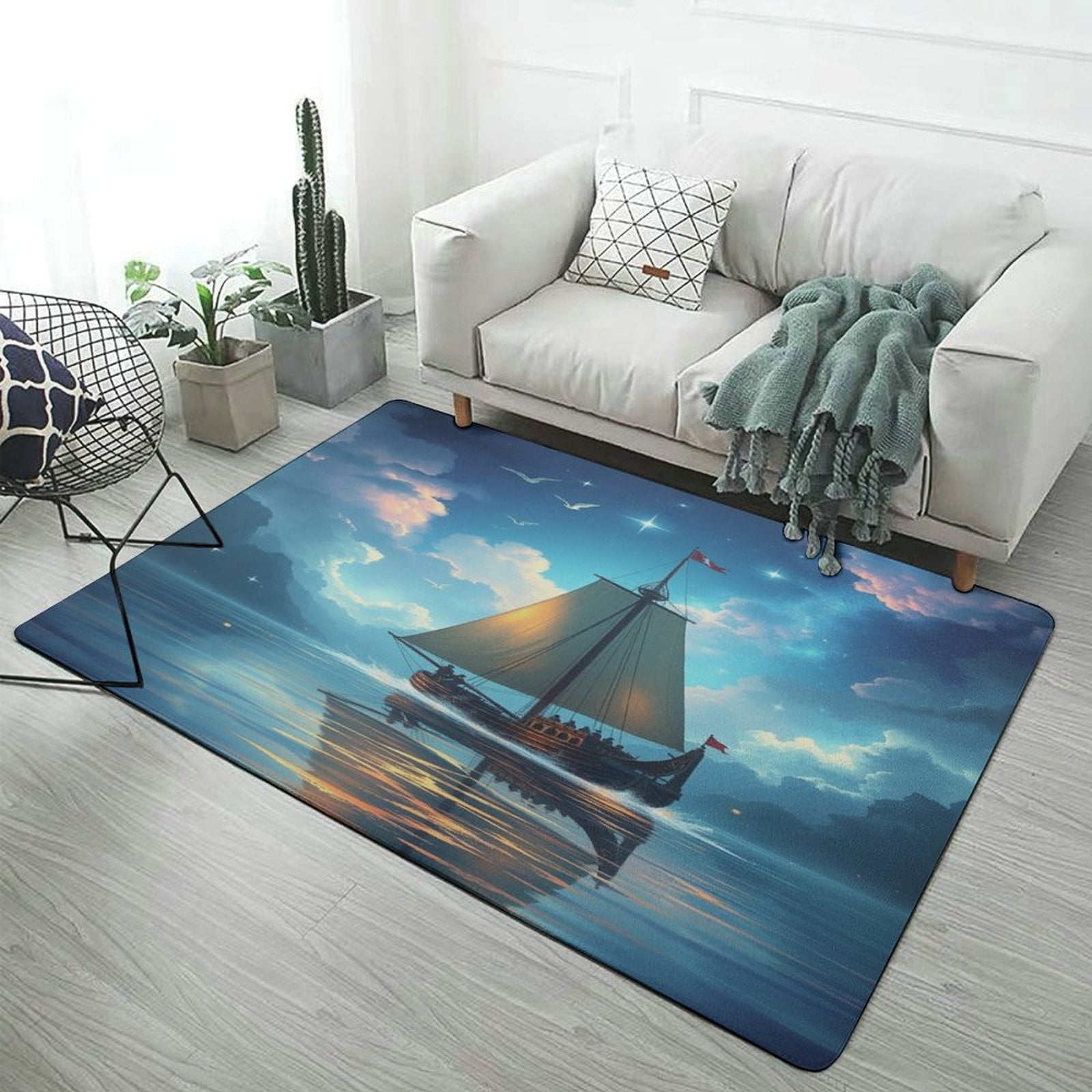 Sailing Ships Carpet for Living Room Luxury Home Rations Coffee Table ...