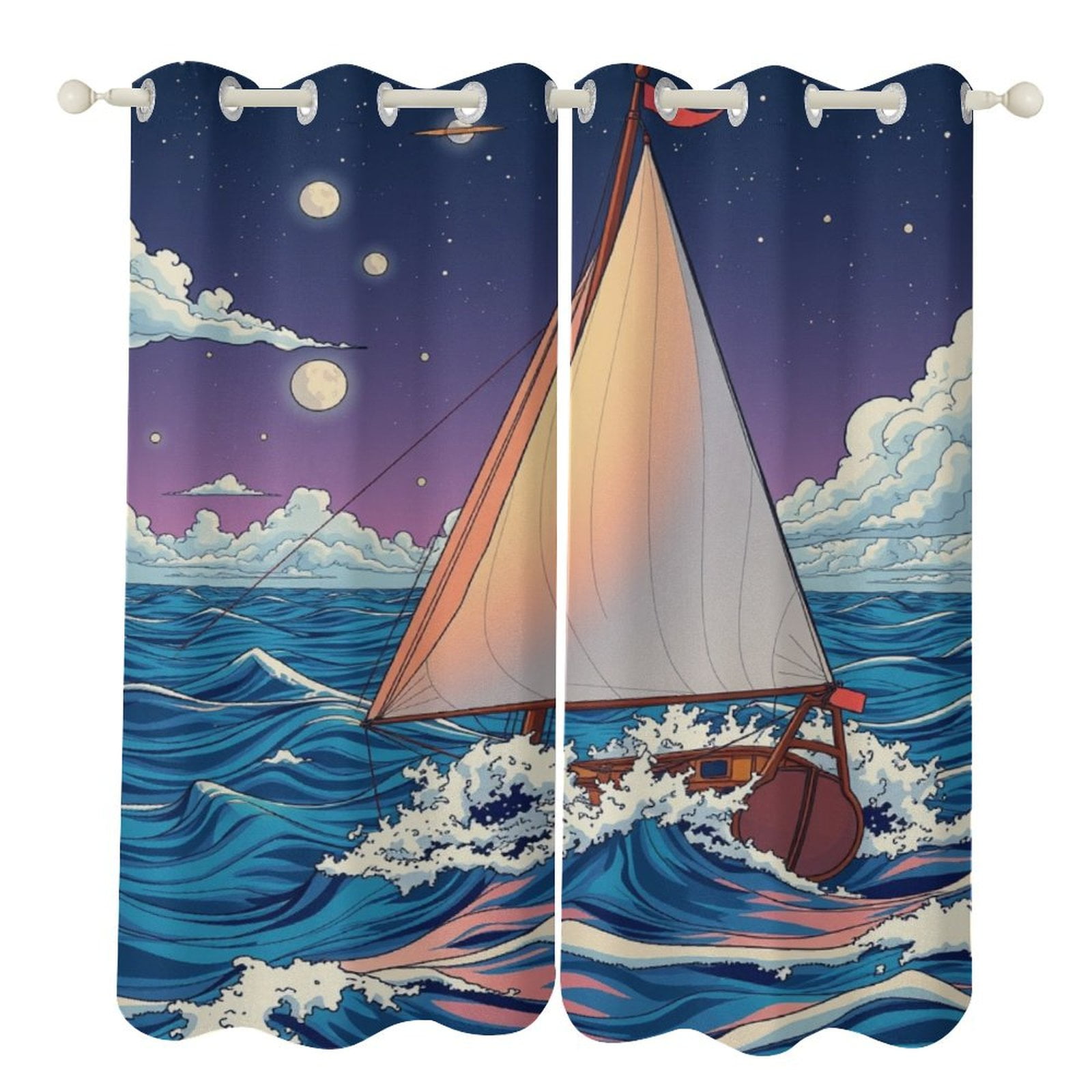 Sailing Ships Curtains for Bedroom Living Room Drapes Kitchen Room ...