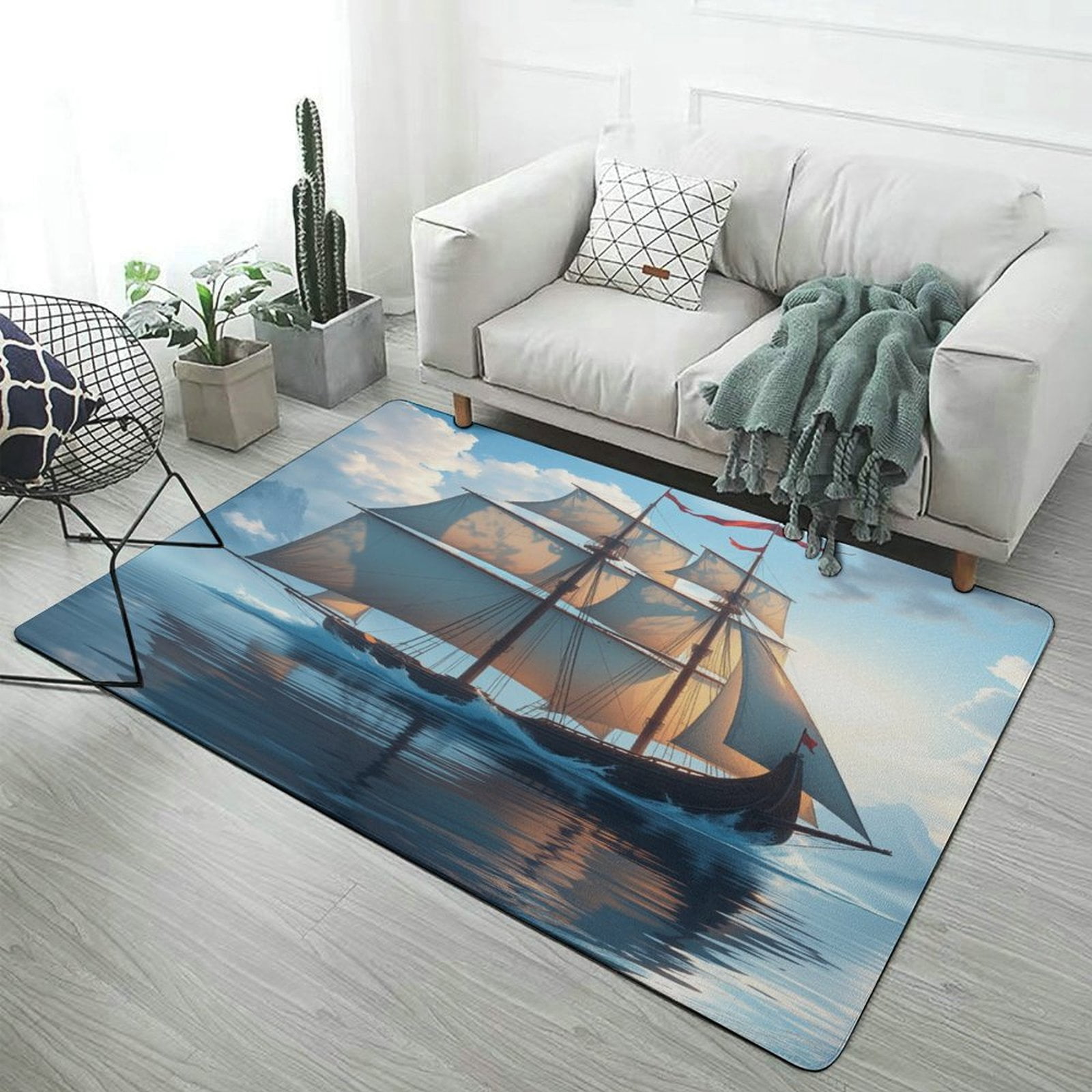 Sailing Ships European Living Room Carpets Rugs Luxury Bedroom Study R ...
