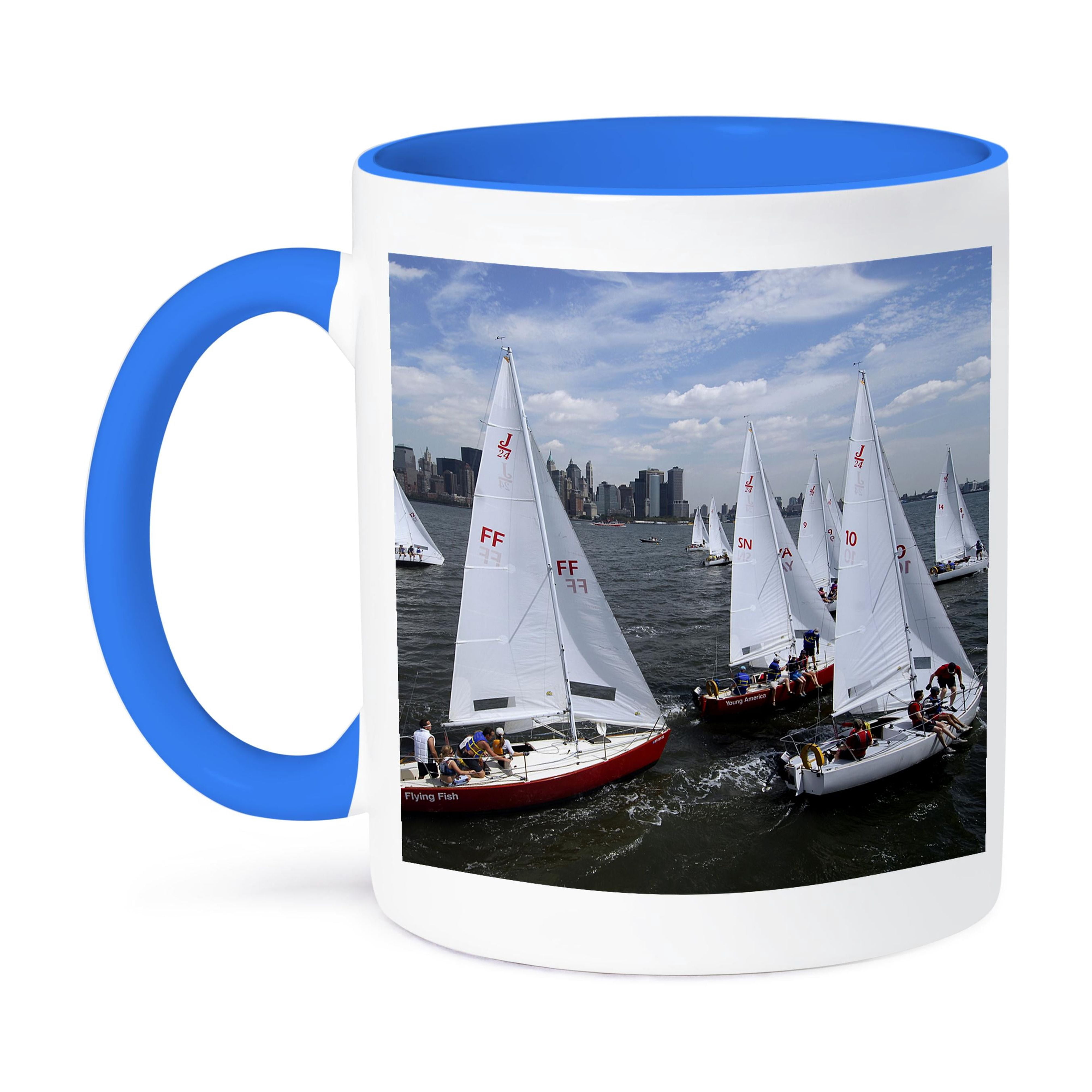 Sailing Race Mug 11oz Two-Tone Blue - Walmart.com