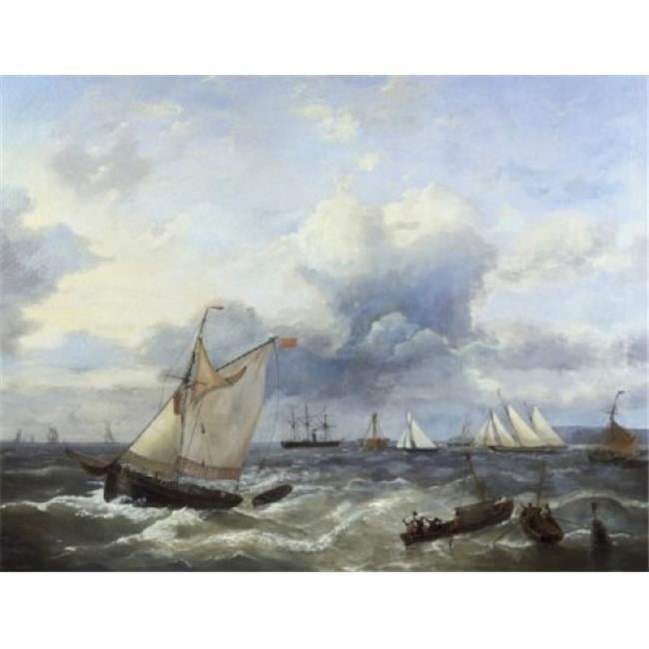 Sailing Vessels & a Steamship Offshore in a Squall Louis Verboeckhoven ...