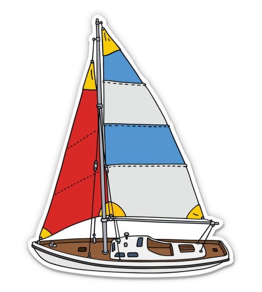 Sailing Yacht - 8" Vinyl Sticker - For Car Laptop I-Pad - Waterproof ...
