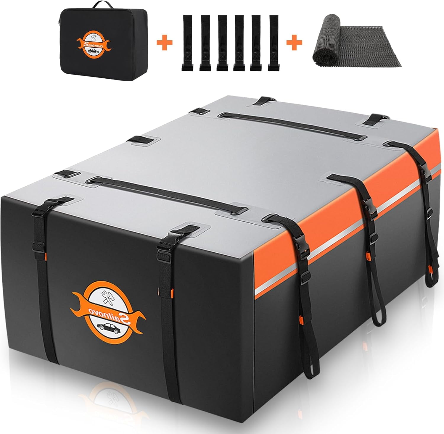 Sailnovo Rooftop Cargo Carrier 20 Cubic PVC Car Roof Cargo Carrier ...