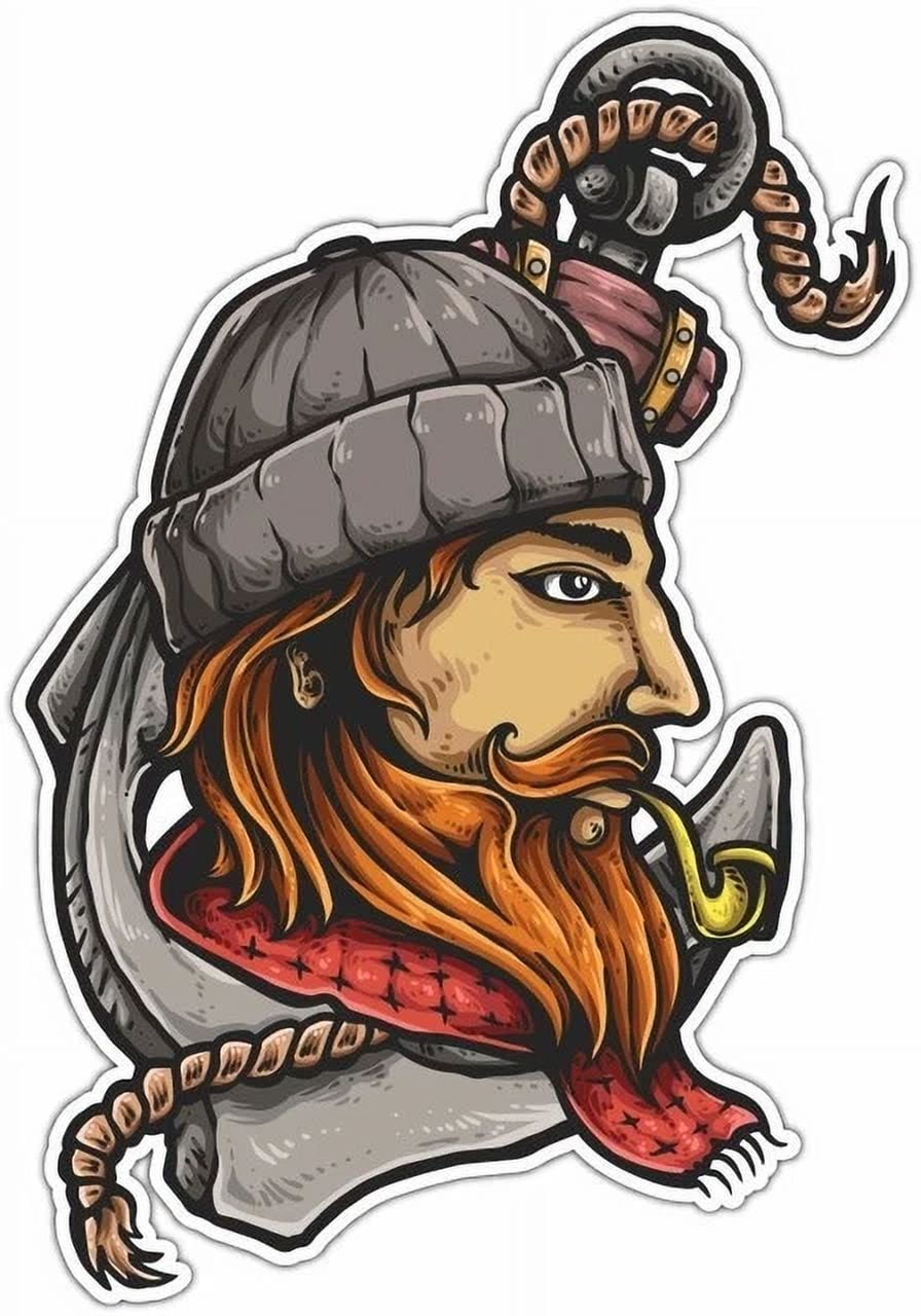 Sailor Anchor Pipe Captain Sail Car Window Stickerphone Decal Water ...