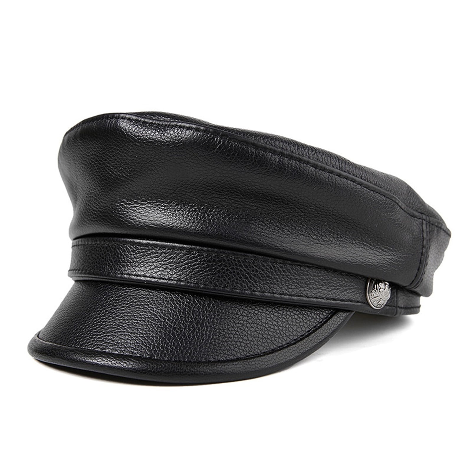Sailor Cap Milit-ary Women Red Genuine Leather Top Army Caps Ladies ...