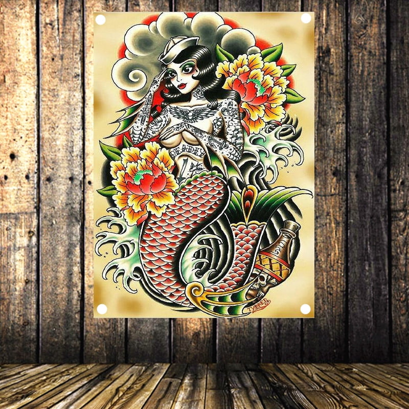 Sailor Creative Tattoo Art Posters and Prints Wall Chart Tapestry Wall ...