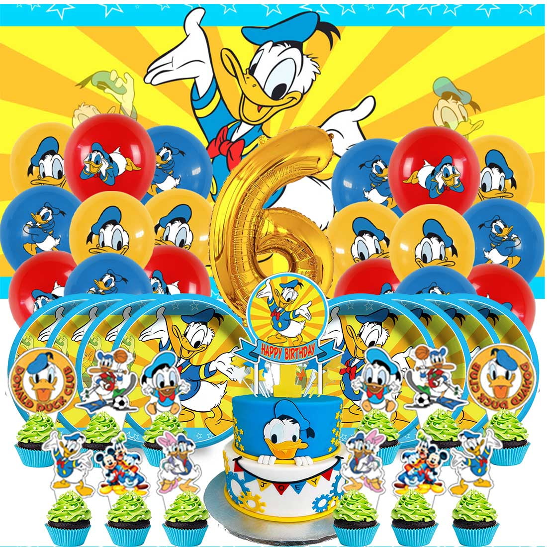 Sailor Duck Donald Duck Balloons Party Supplies 6th Decor Tableware ...
