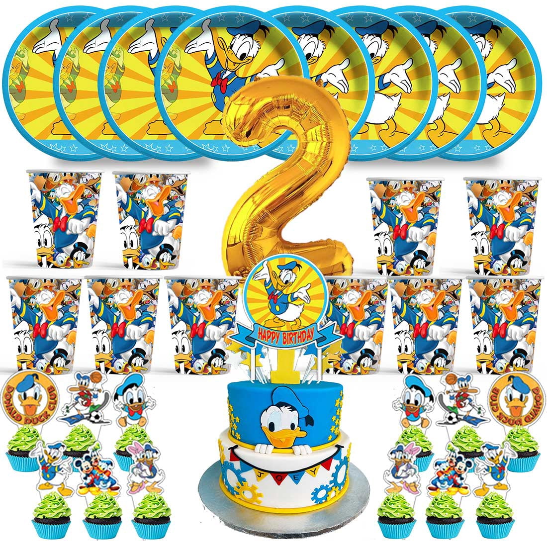 Sailor Duck Donald Duck Birthday 2nd Cups Party Supplies Plates Fans ...