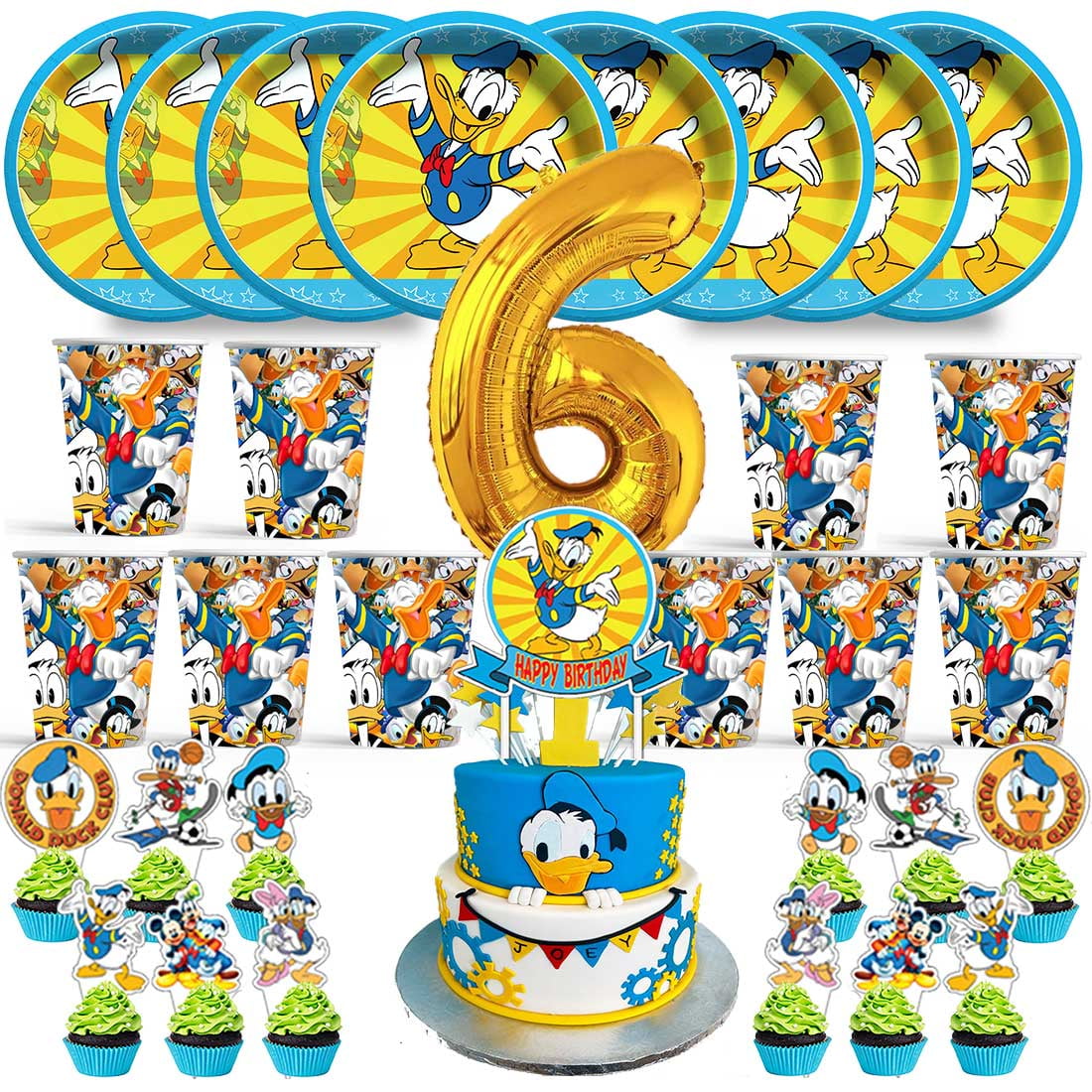 Sailor Duck Donald Duck Birthday 6th Cups Party Supplies Plates Fans ...