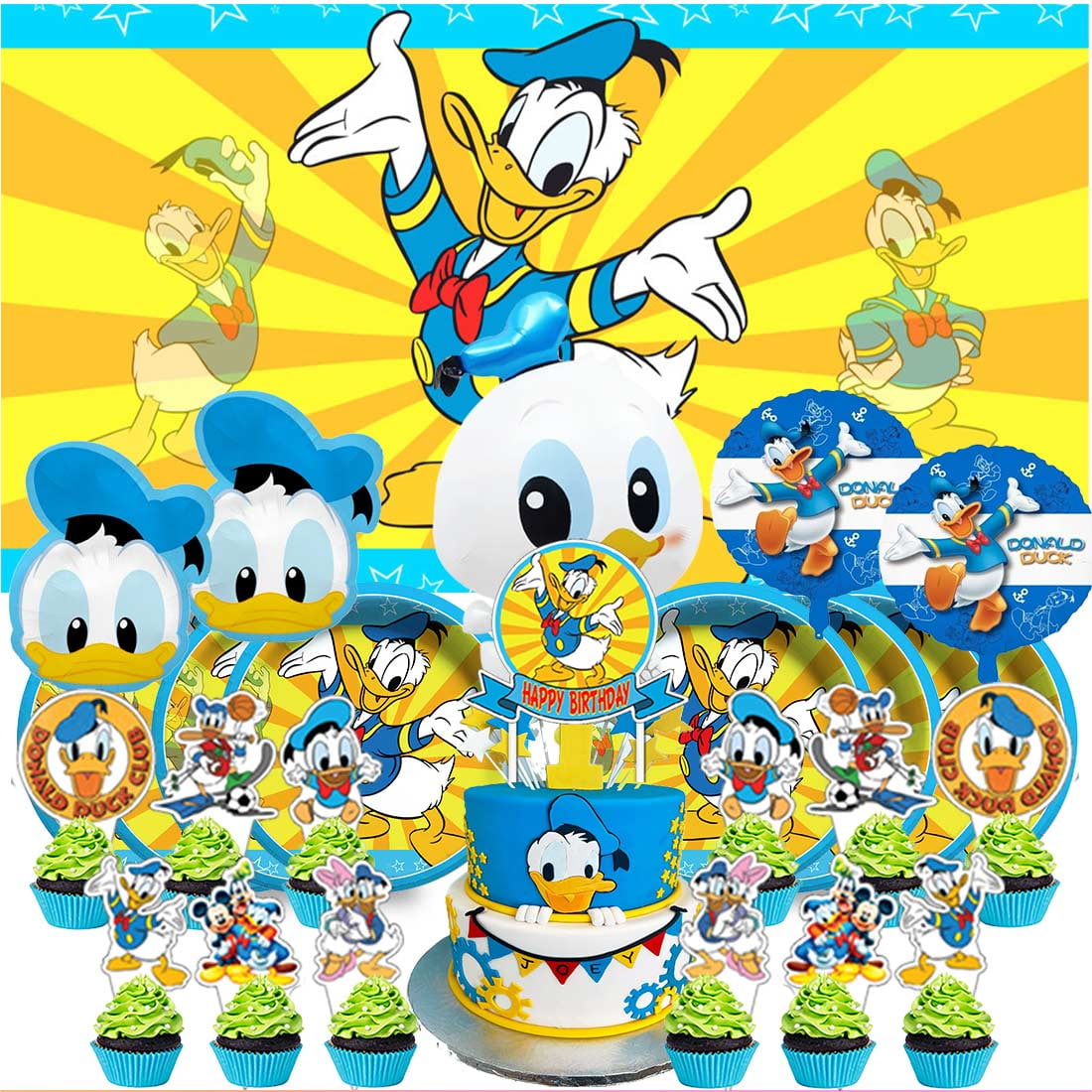 Sailor Duck Donald Duck Party Supplies Decor Tableware Backdrop Banner ...