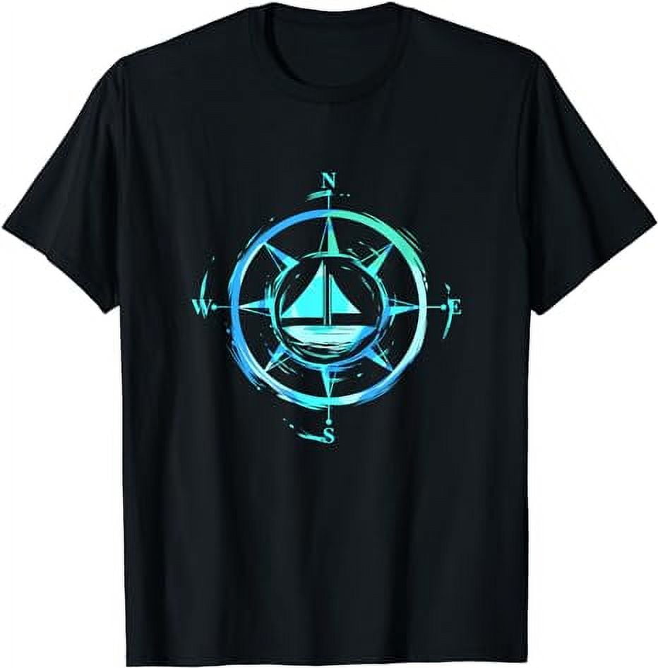 Sailor Gift for Sail Boat Captain Sailing Skipper Compass T-Shirt ...