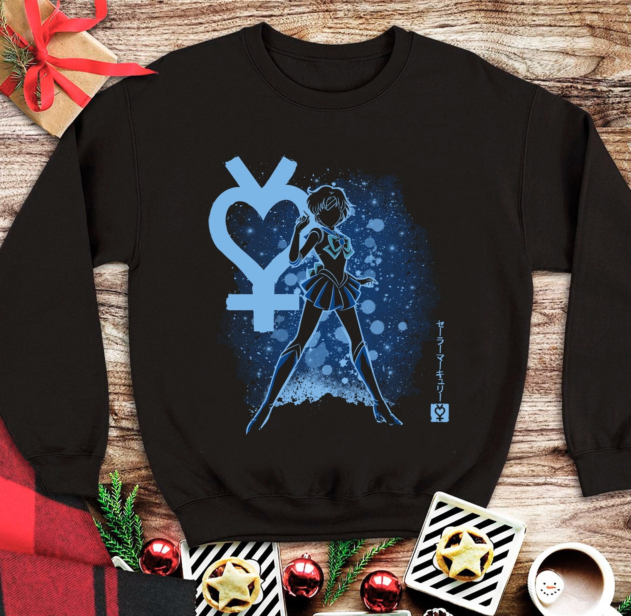 Sailor Mercury Anime Sweatshirt, Ami Mizuno Sailor Moon Manga Sweater ...