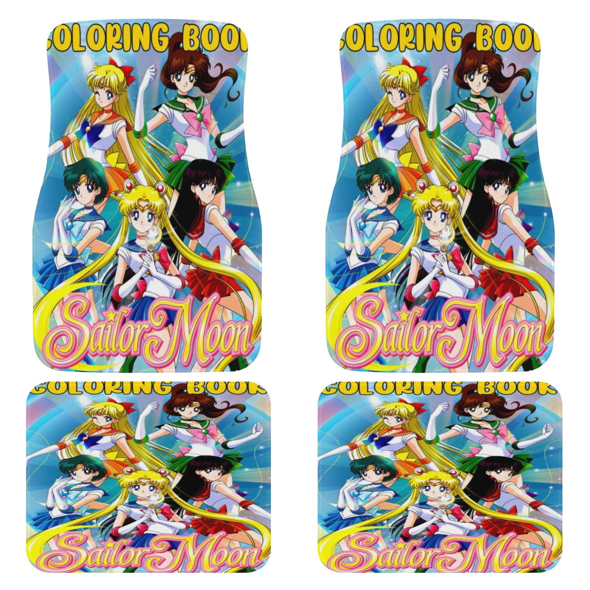 Sailor Moon Anime Car floor mat 4 custom shapes and sizes designed to ...