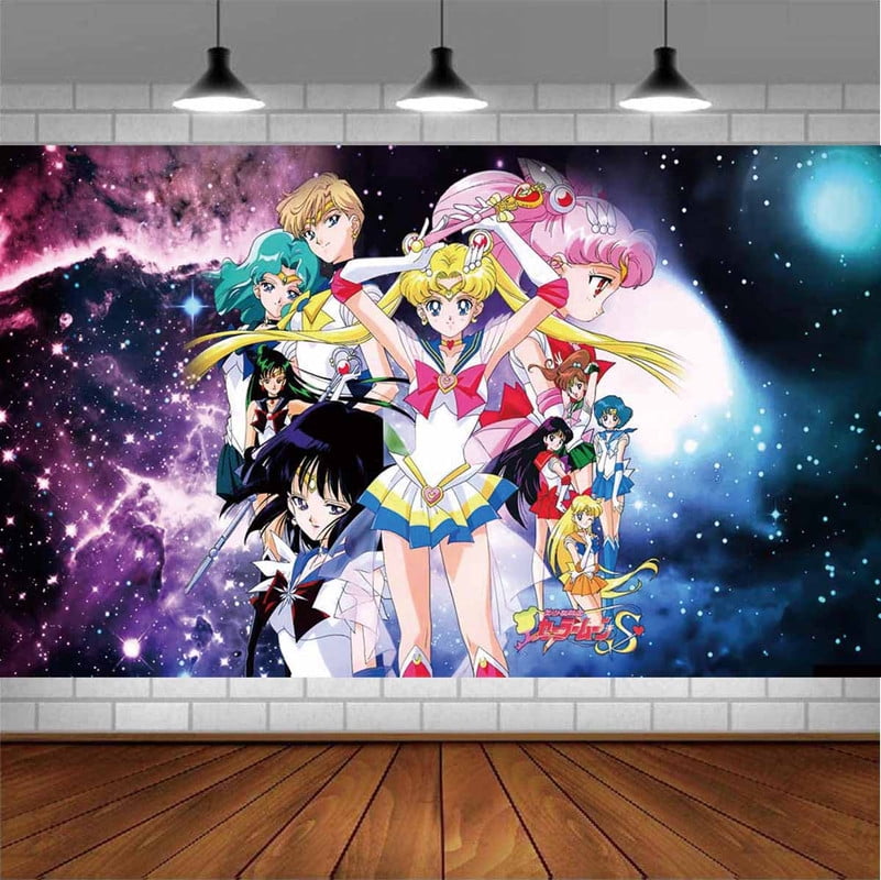 Sailor Moon Backdrop Banner Party Supplies Poster Movie Theme ...