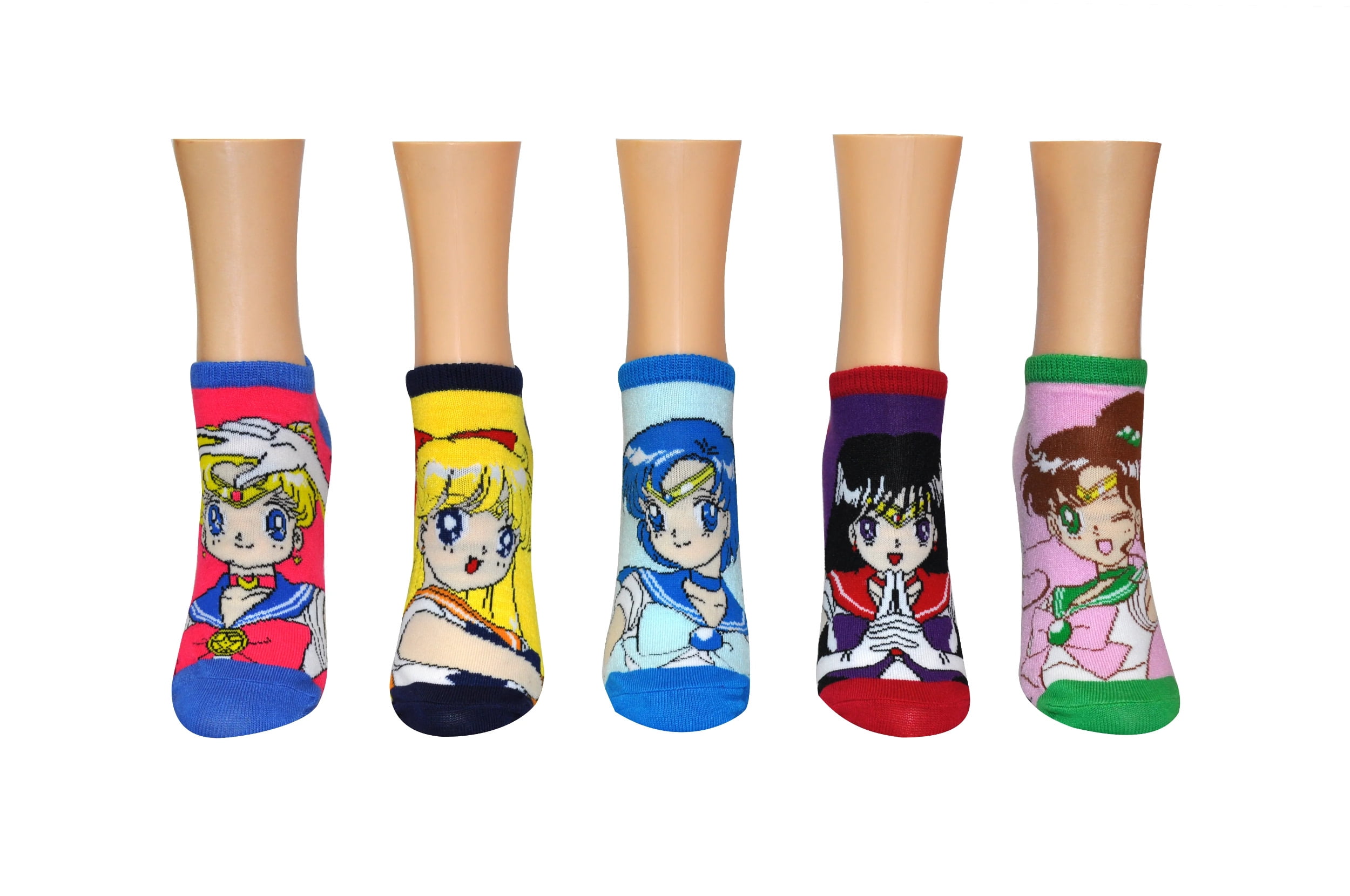 Sailor Moon Character 5 Pair Pack of Lowcut Socks - Walmart.com