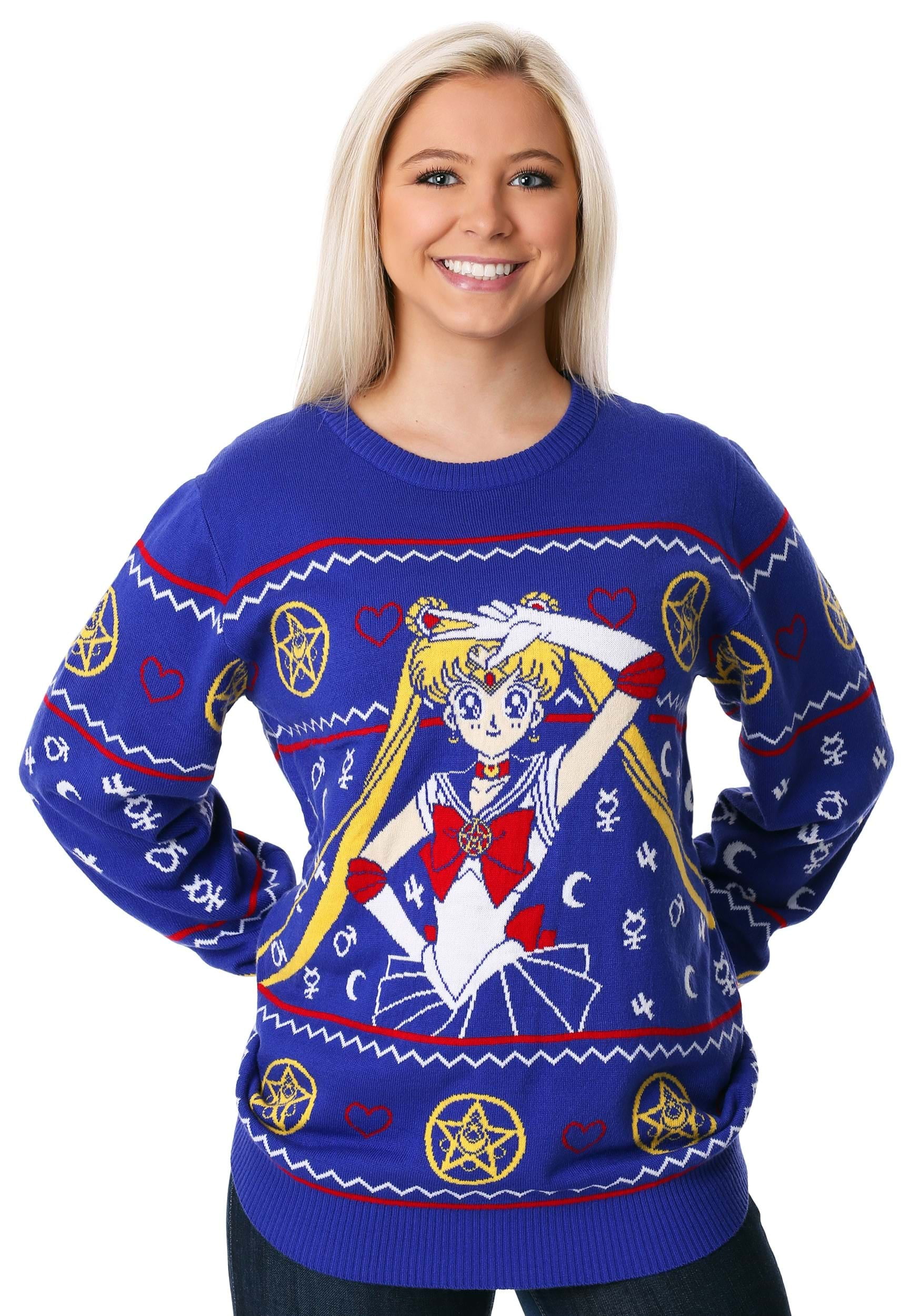 Sailor Moon Fair Isle Adult Ugly Christmas Sweater - Walmart Business ...