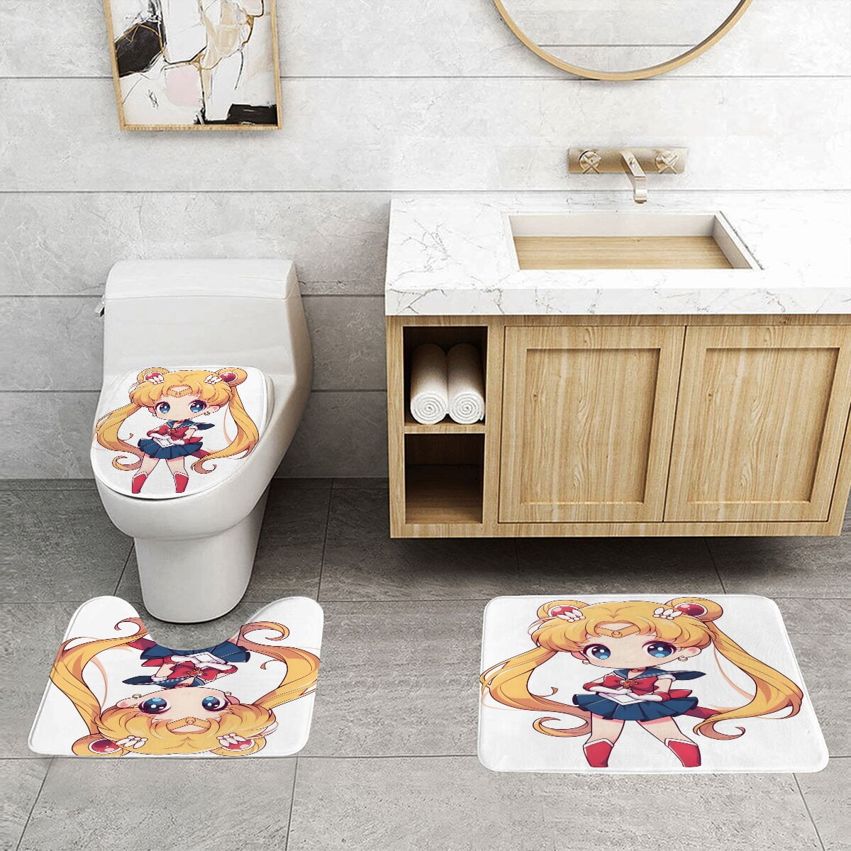 Sailor Moon Floor Mattoilet Threepiece Set - Walmart.com