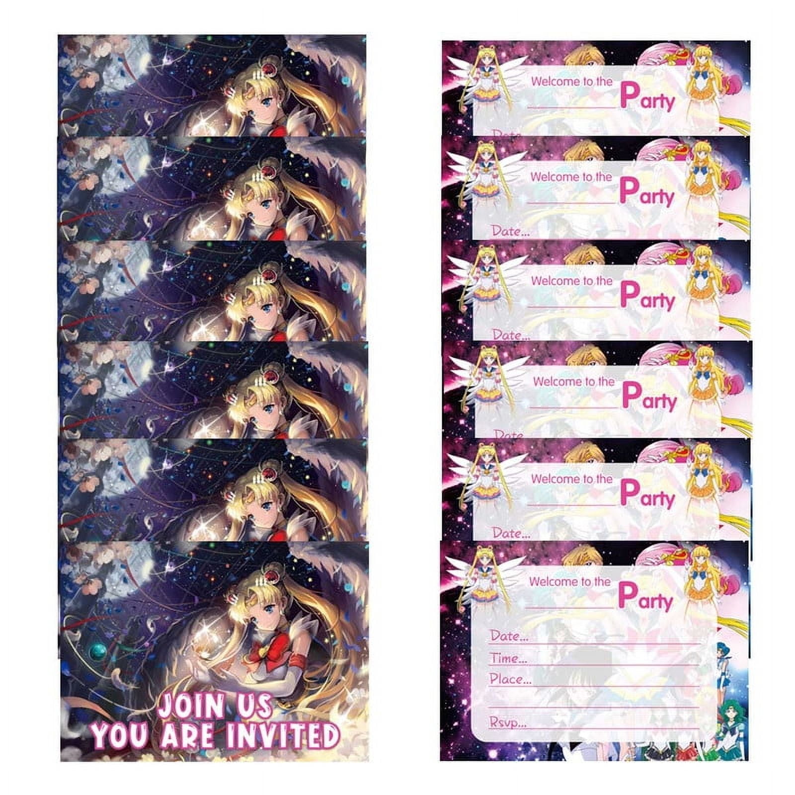 Sailor Moon Invite Invitations Cards Stock Bulk Birthday Fill-in Party Supplies Decorations ...