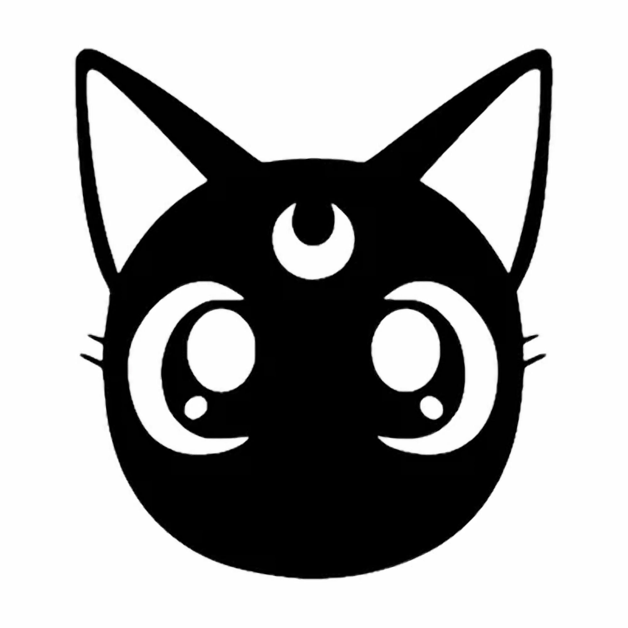 Sailor Moon Luna Decal Vinyl Sticker For Office Gaming Room 7"In" X 7 ...