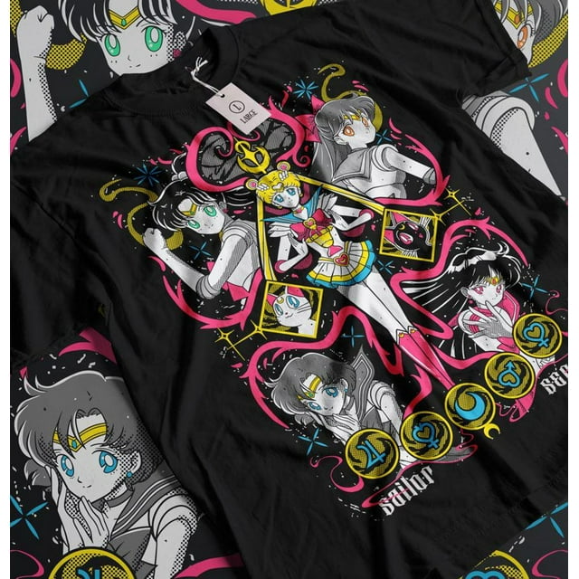Sailor Moon Manga Anime Shirt Tsukino Usagi T Shirt Light Blue Color