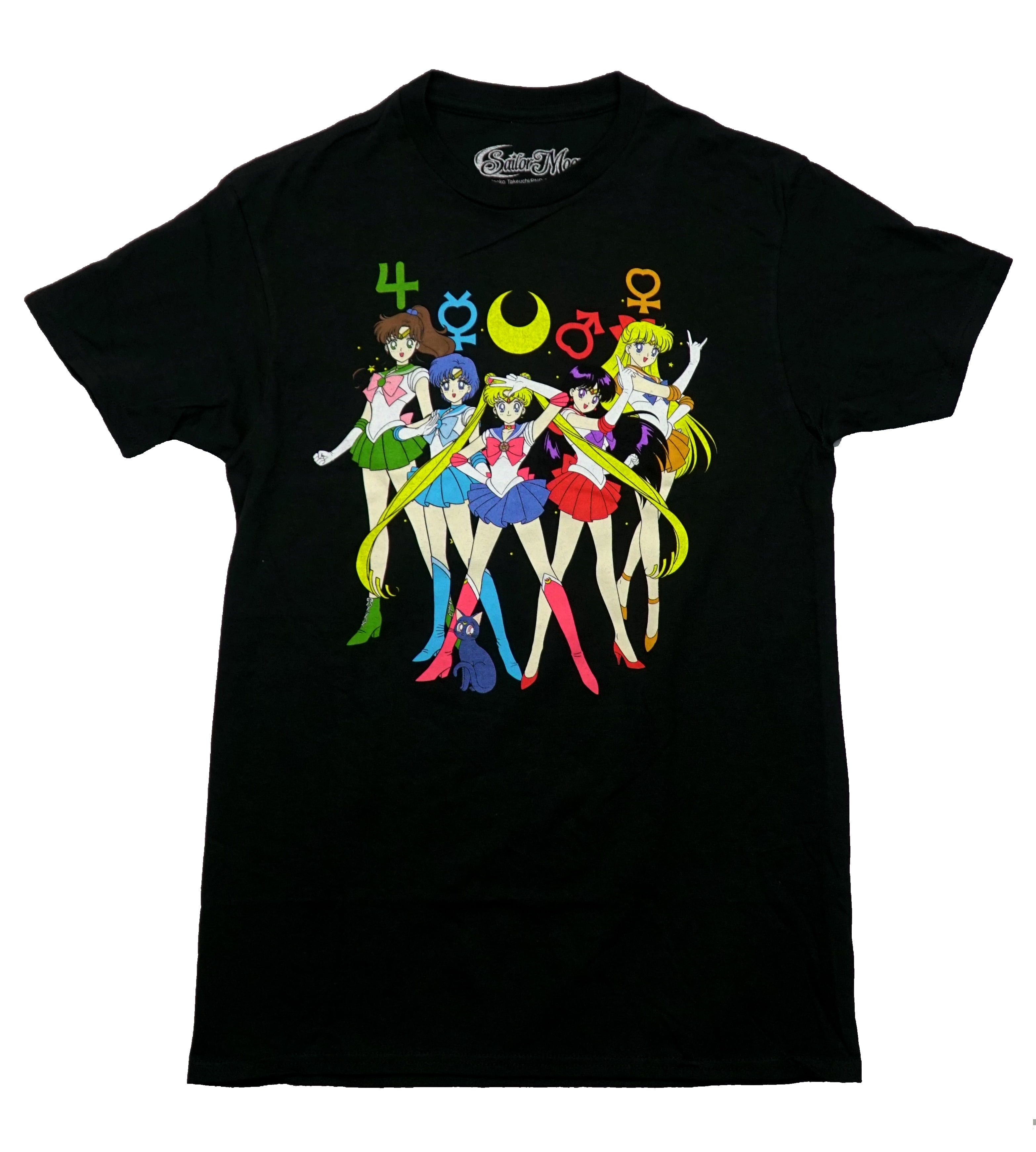 Sailor Moon Mens T-Shirt - Characters Under Celestial Symbols Names on ...