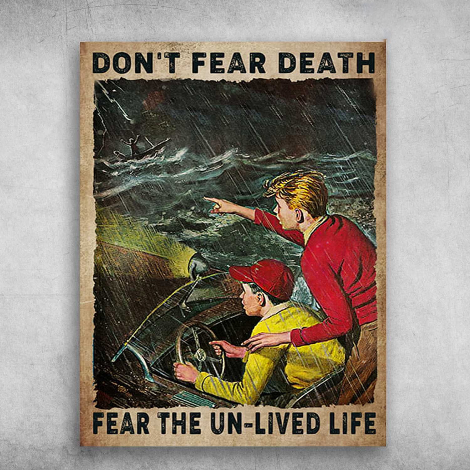 Sailor Poster - Don't Fear Death, Fear The Un-Lived Life, Sea Poster 24 ...