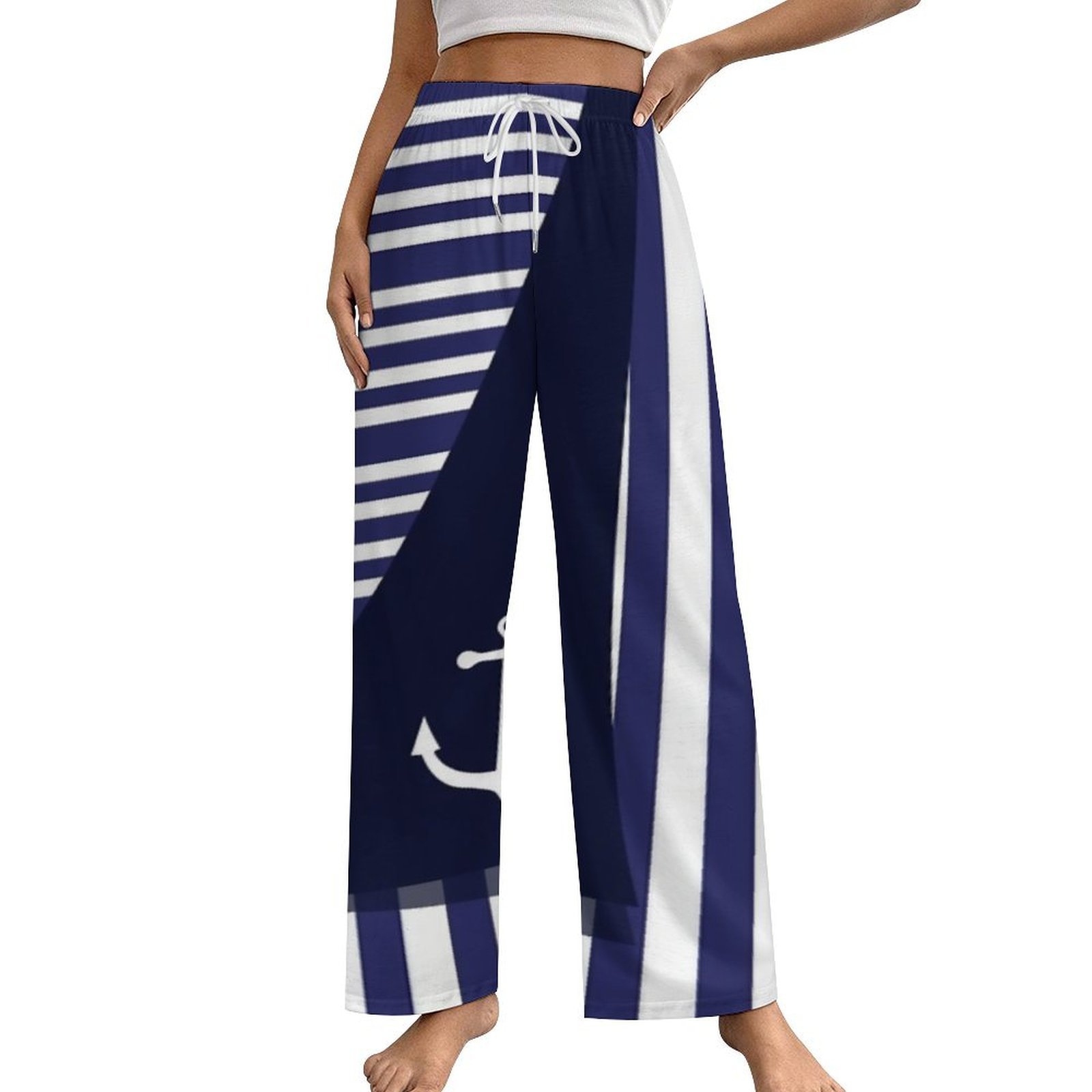 Sailor Stripes With Anchor Pajamas Leisure Trousers Soft Warm Sleepwear ...