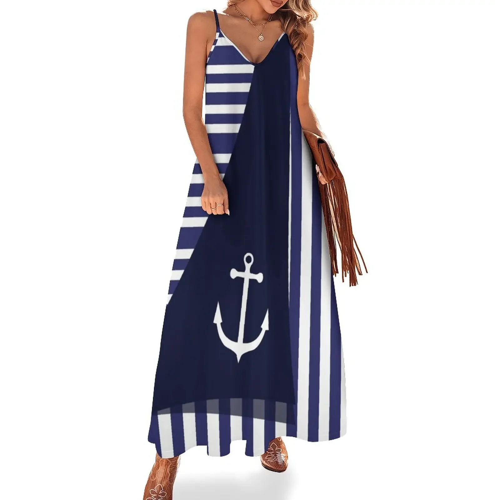 Sailor Stripes With Anchor Sleeveless Dress Prom gown birthday dresses ...