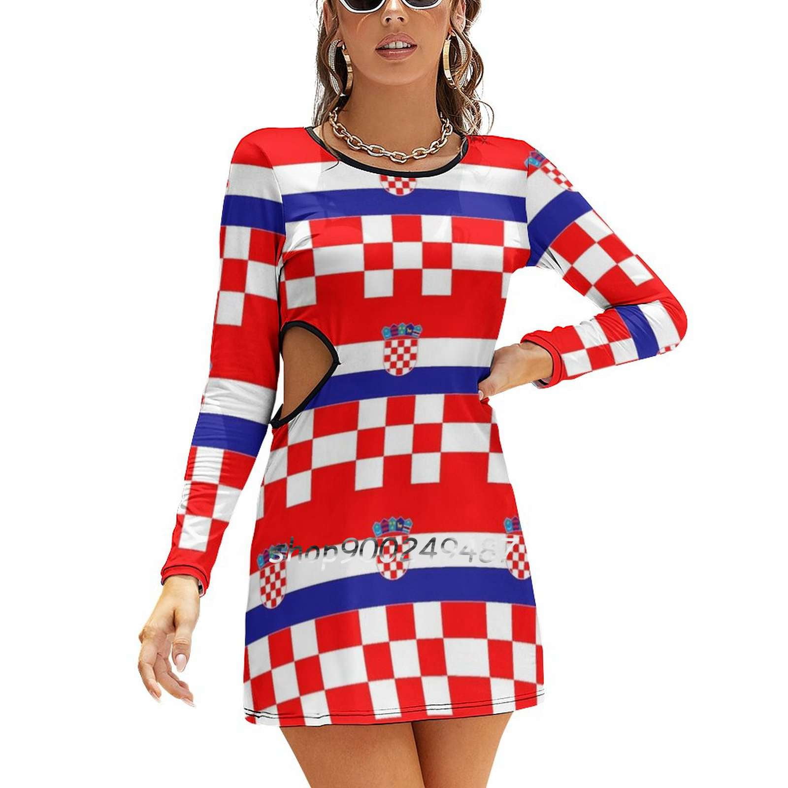 Sailor Stripes With Anchor Sweetheart Knot Flared Dress Fashion Design ...