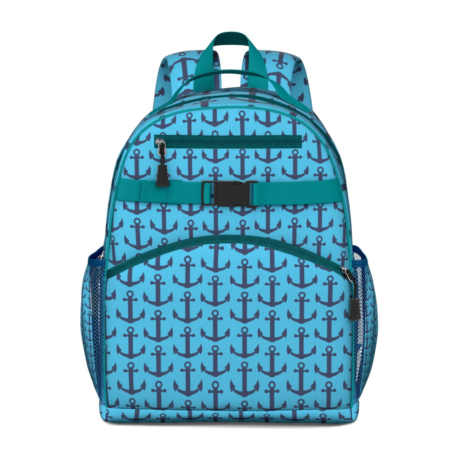 Sailor inspired ocean backpack with anchors and compass design, water ...