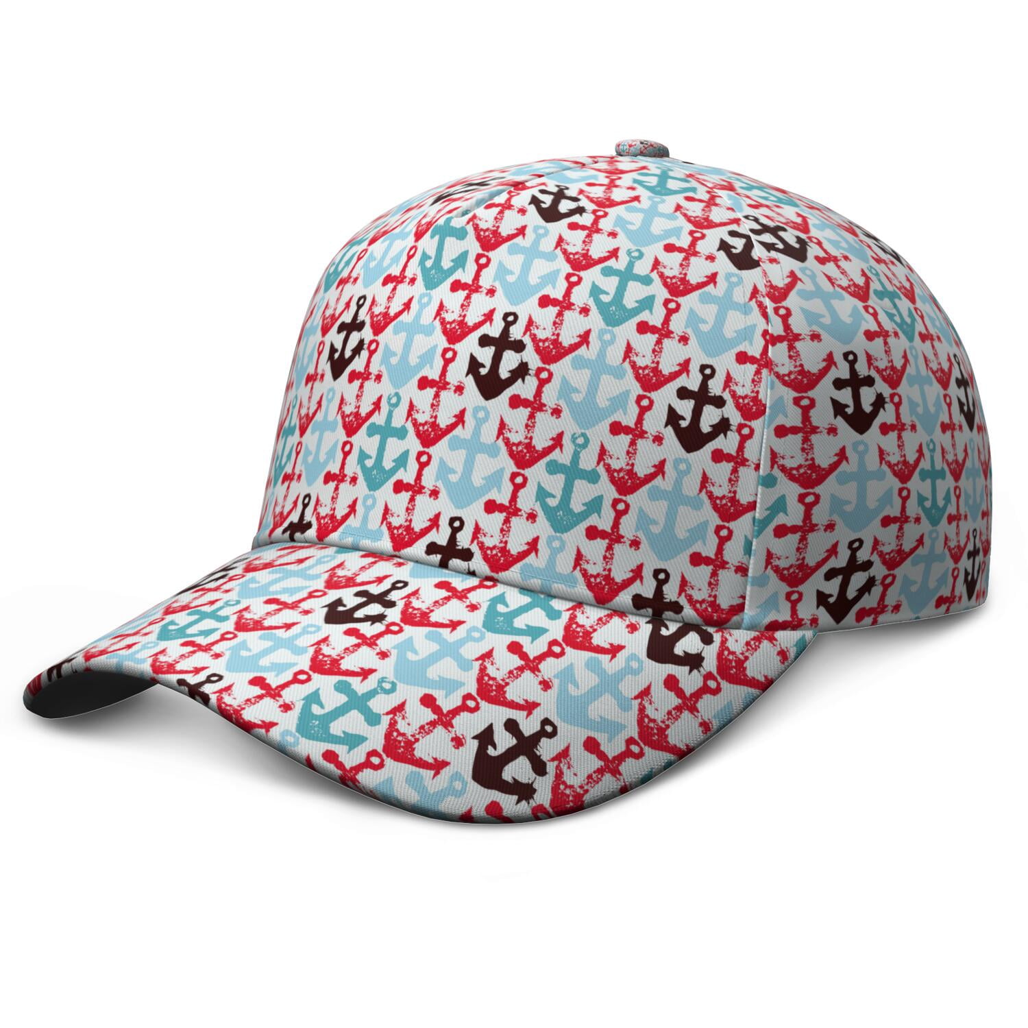 Sailor’s Beach Baseball Cap – Nautical Anchor, Marine Wave, Boat, and ...