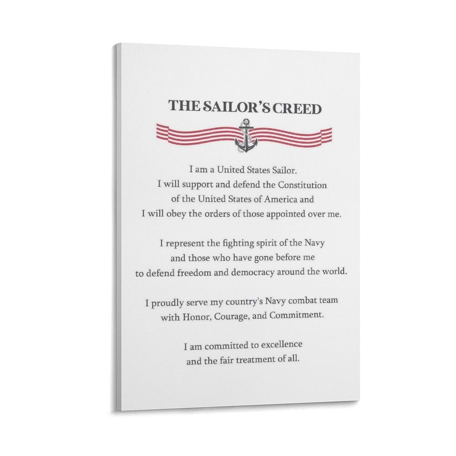Sailor's Creed Navy Gift for Sailor American Soldier Armed Forces Wall ...