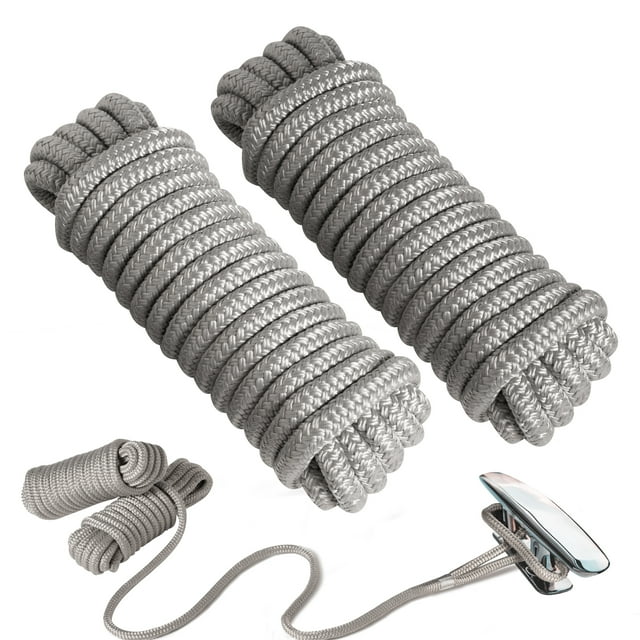 Sailors Locker Marine Grade 1/2” x 25’ Nylon Double-Braided Dock Line ...