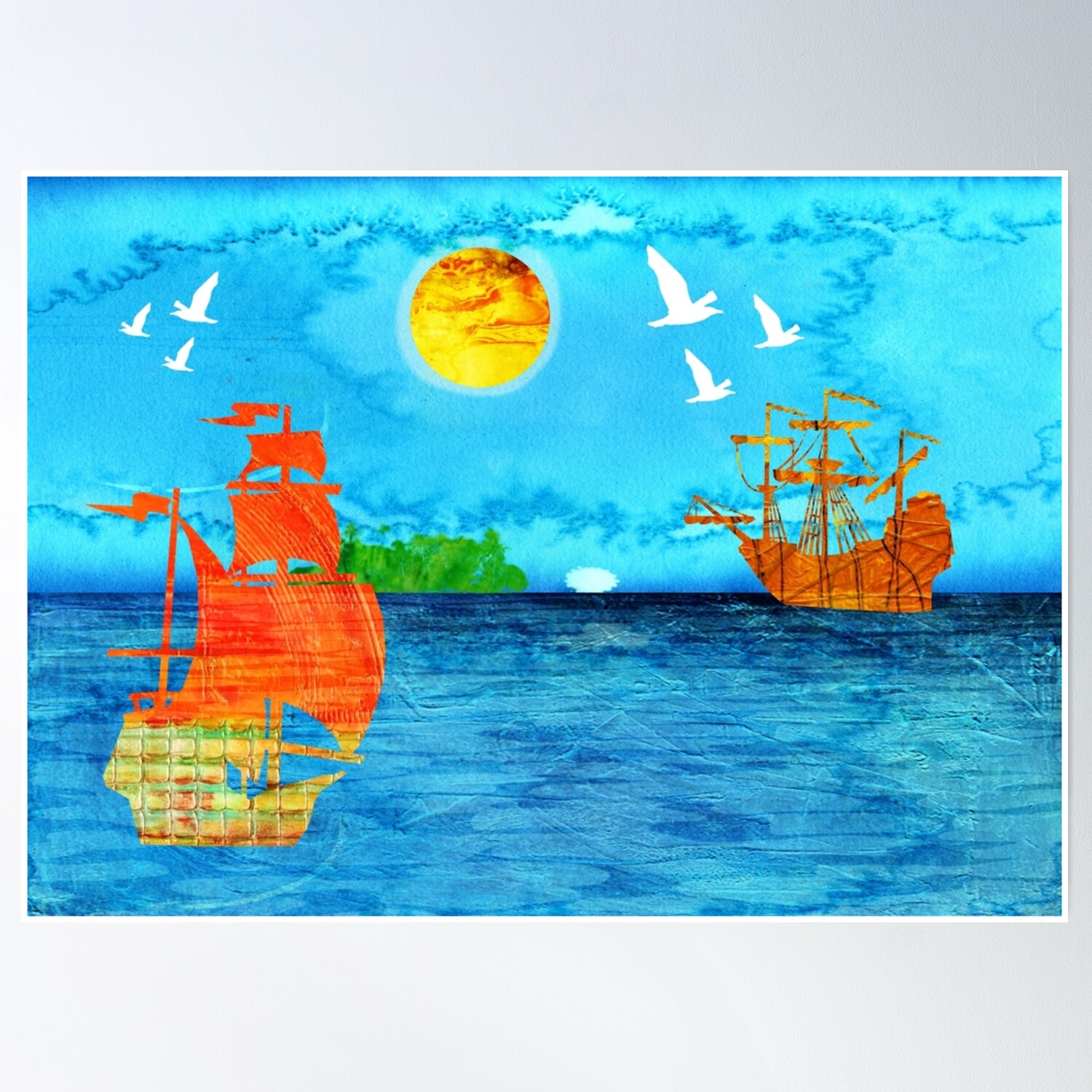 Sails Poster Wall Art, Modern Wall Decor, 12x18 UNFRAMED - Walmart.com