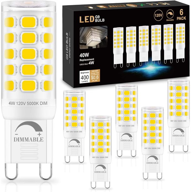 Sailstar Dimmable G9 LED Bulbs 4W 5000K Daylight, G9 Ceramic Bi Pin ...