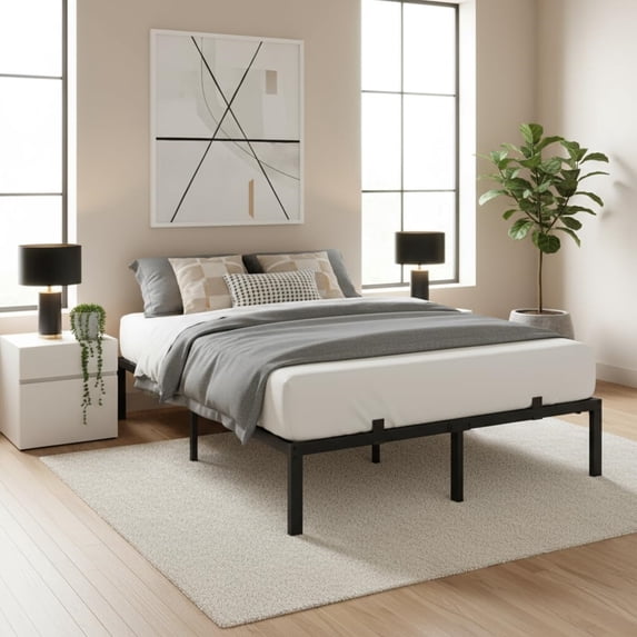 Sailvan 14" Queen Bed Frame, Strong Metal Beds with Anti-slip Guards ...