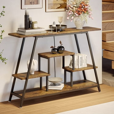 Costway Narrow Hallway Entry Console Table with 3 Drawers, White ...