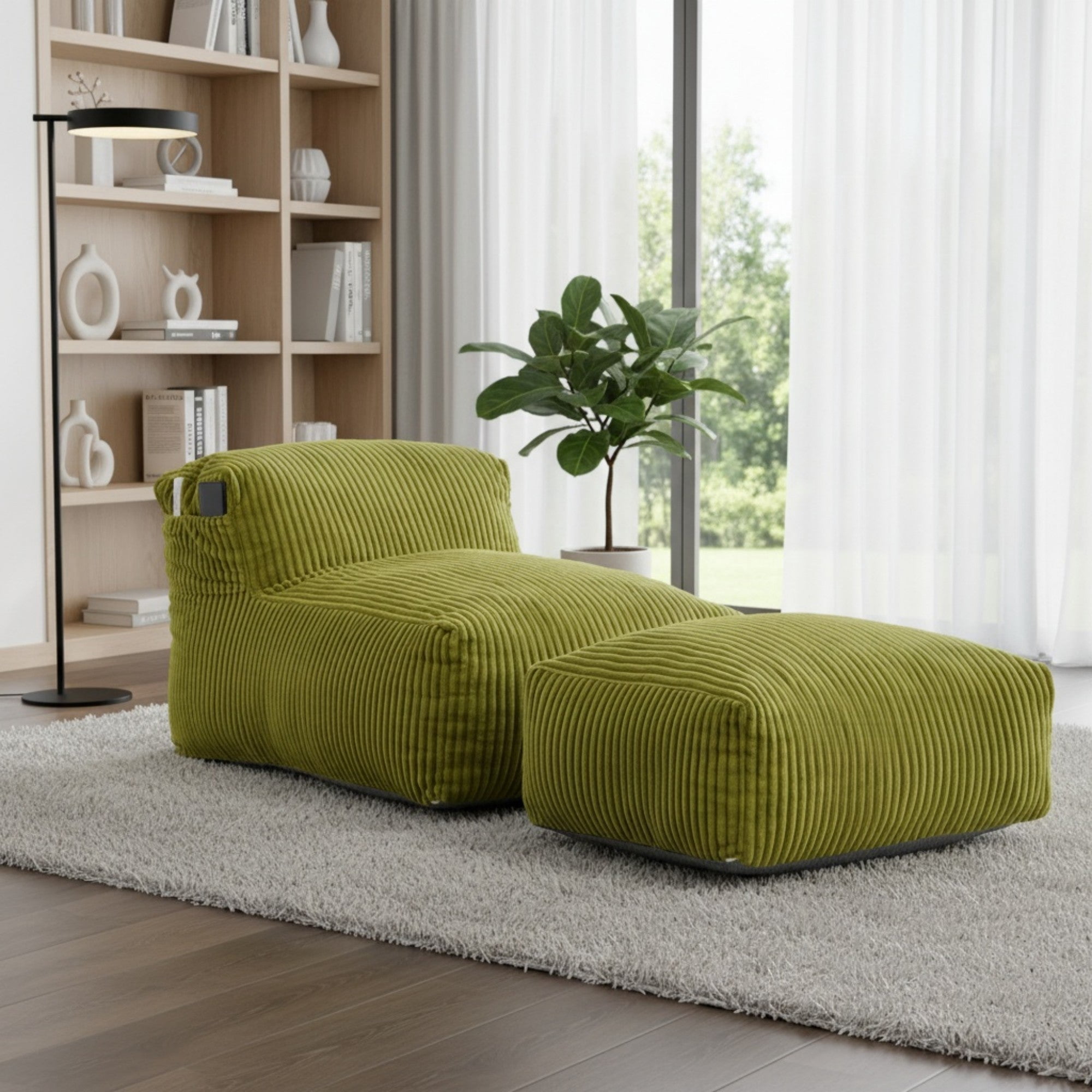 Sailvan Big Bean Bag Chair for Adults with Ottoman,Large Lounger Sofa ...