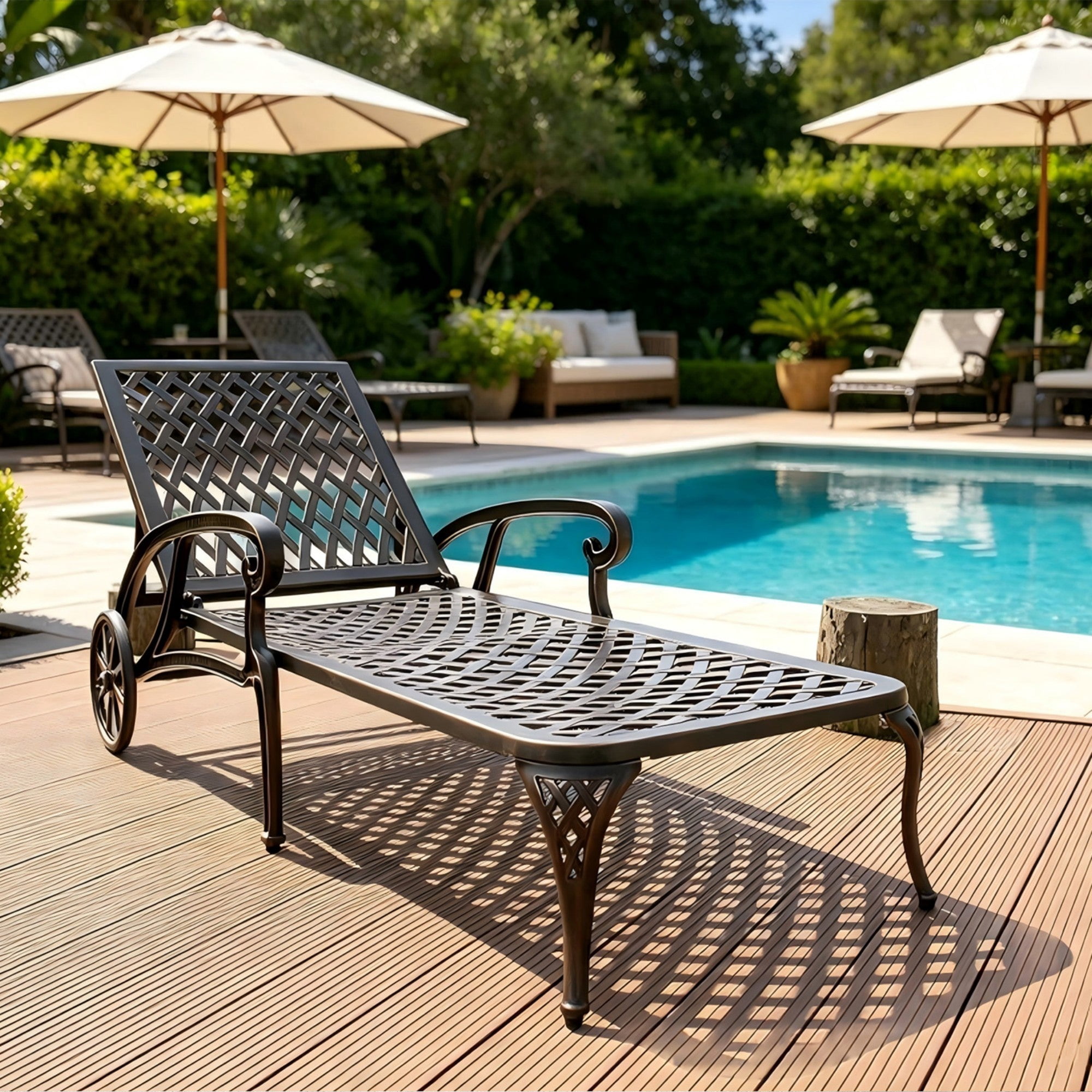 Sailvan Cast Aluminum Patio Lounge Chair,Adjustable Reclining Chaise ...