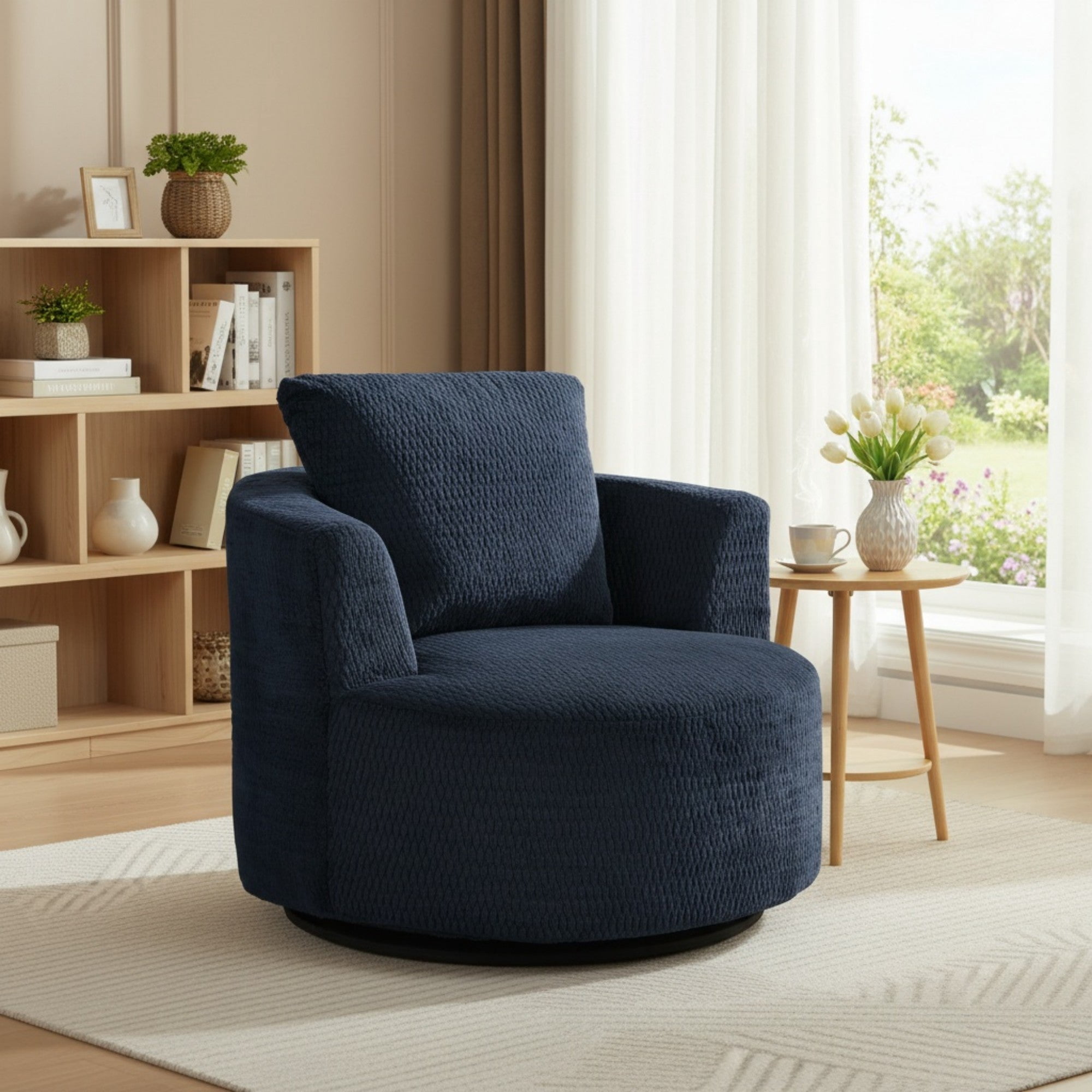 Sailvan Compressible 360° Swivel Accent Chair, Modern Comfort Seating ...