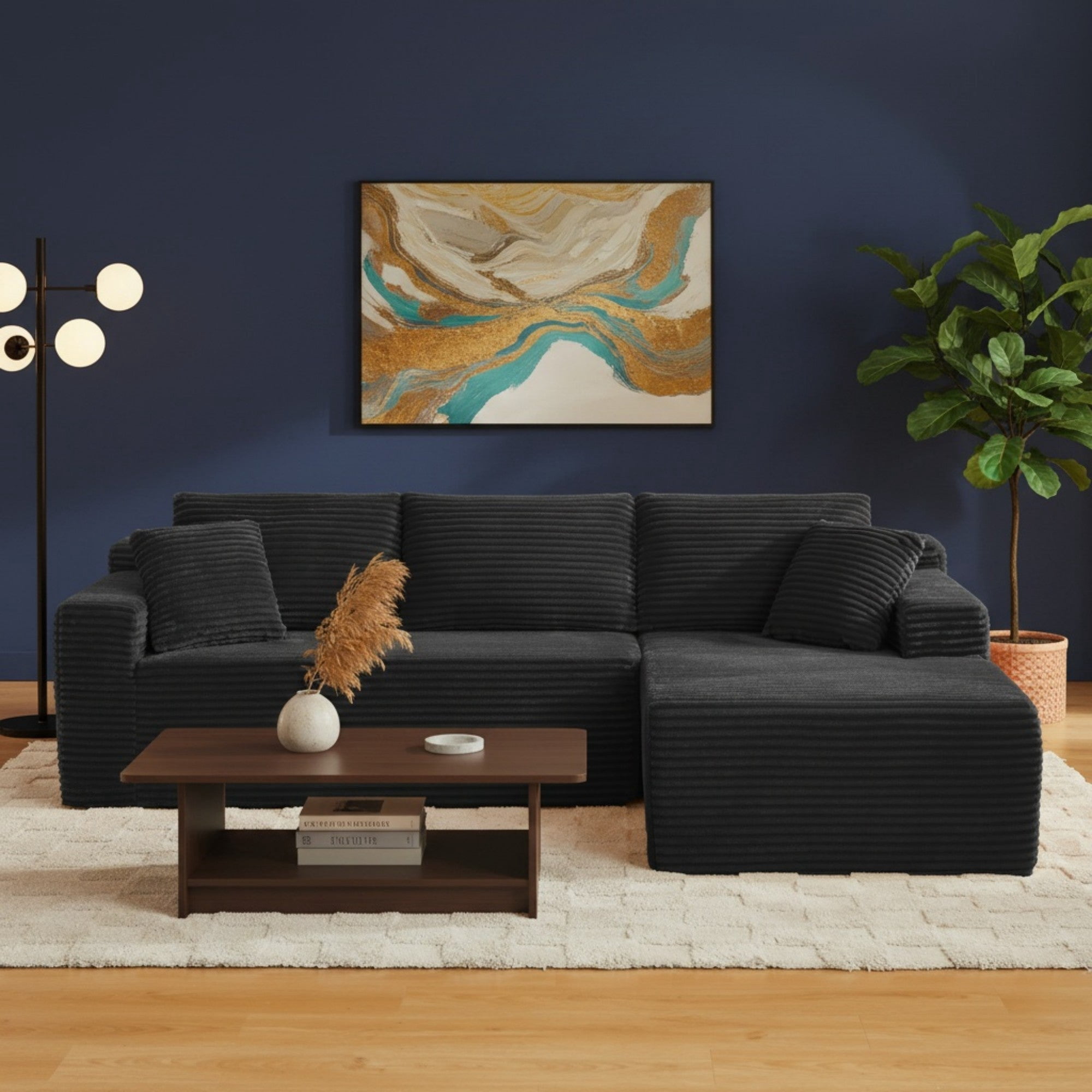 Sailvan L-Shaped Cloud Sectional Sofa with Deep Seat,No Assembly ...